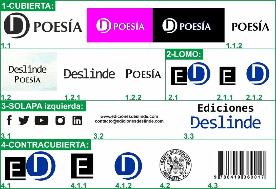 Logotipos, íconos y otros objetos fijos en diseños de libros